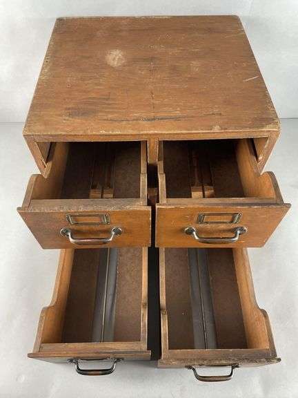 Vintage Wood Postcard File Cabinet - Matthew Bullock Auctioneers
