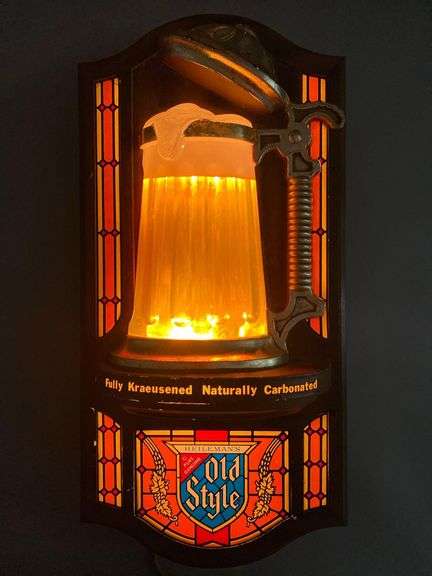 Vintage Heileman’s Old Style Light Up Bubbler Advertising Sign ...