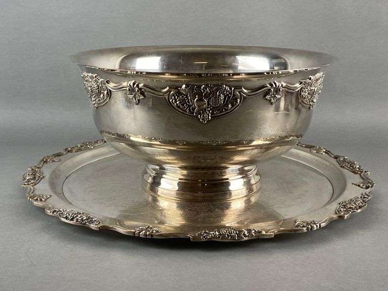 Wallace Silversmiths Silverplate Punchbowl Serving Set - Matthew ...