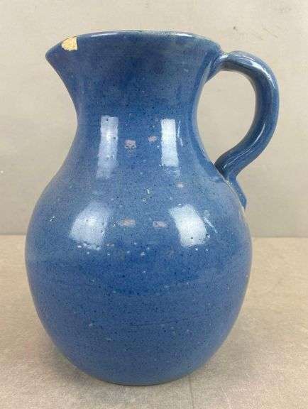 1870 Rockels Pottery Whitehall IL Blue Stoneware Pitcher - Matthew ...