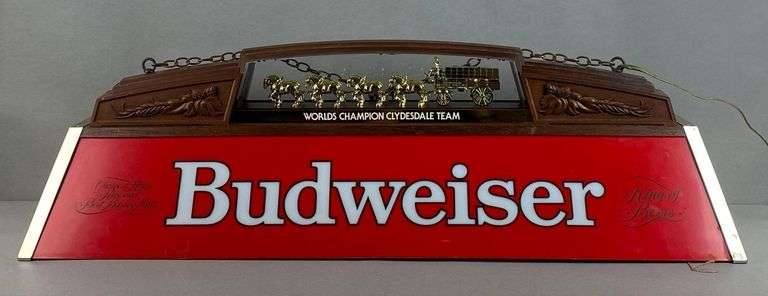 Budweiser Clydesdale Team Pool Table Advertising Light - Matthew ...