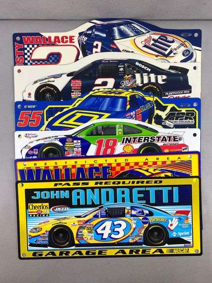 Group of 7 NASCAR Driver Signs - Matthew Bullock Auctioneers