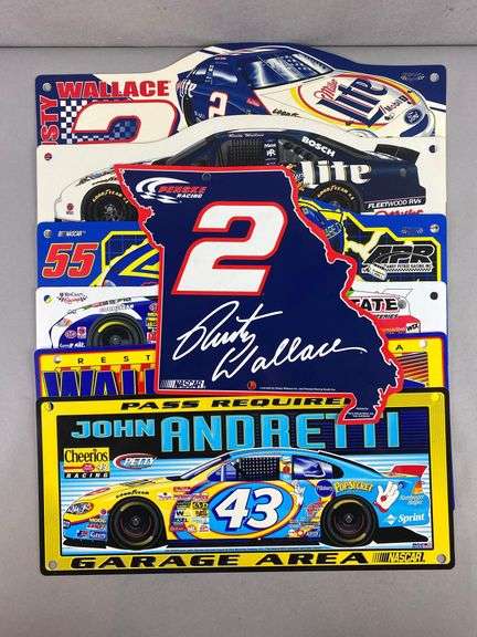 Group of 7 NASCAR Driver Signs - Matthew Bullock Auctioneers