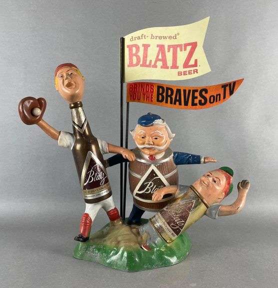 Vintage Blatz Beer Advertising Baseball Advertising Back Bar Statue - Matthew Bullock Auctioneers