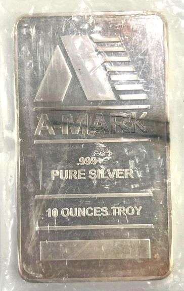 A-Mark 10 oz .999 Fine Silver Bar - Matthew Bullock Auctioneers