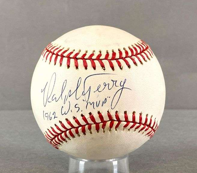 Ralph Terry 1962 W.S. MVP Signed Baseball with COA - Matthew Bullock ...
