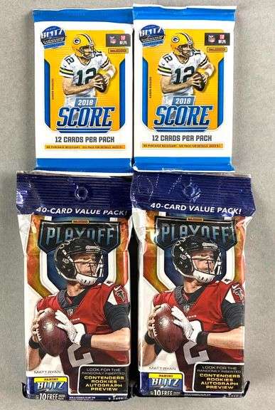 2 - 2018 Playoff Football Fat Packs + 2 - Score Retail Packs - Matthew ...