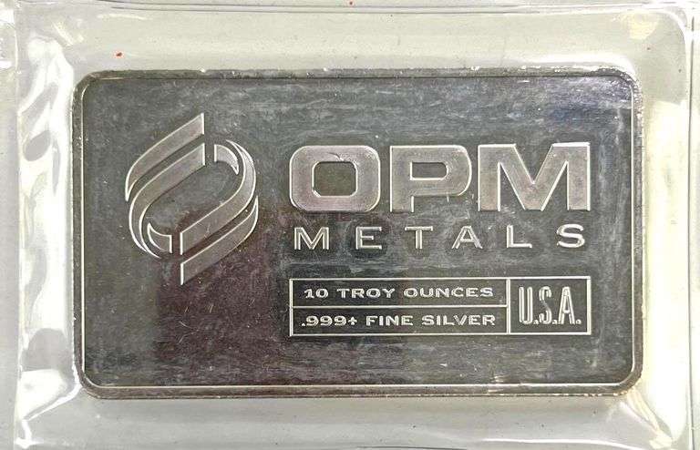 OPM 10 oz .999 Fine Silver Bar - Matthew Bullock Auctioneers