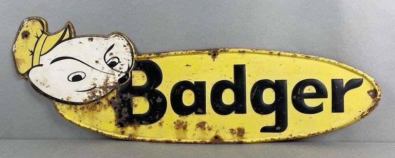 Vintage Badger Farm Equipment Metal Advertising Sign - Matthew Bullock ...