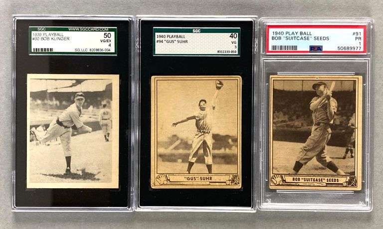 3 - 1939 and 40 Play Ball Graded Baseball Cards - Matthew Bullock ...