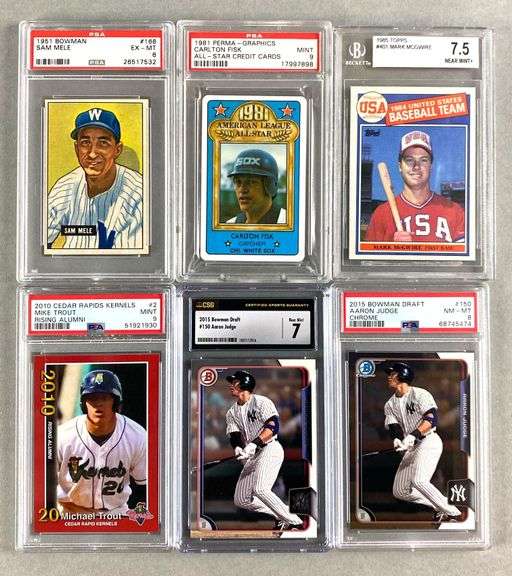 6 - 1951 - 2015, Graded Baseball Cards - Matthew Bullock Auctioneers