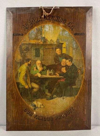Pre Prohibition Aurora Brewing Co. Beer T.O.C. Advertising Sign ...