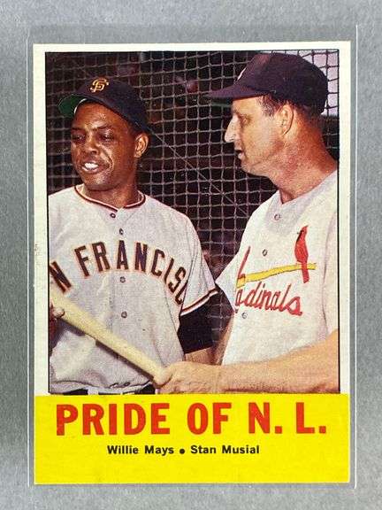 1963 Topps Pride of N.L. Willie Mays and Stan Musial #138 - Matthew ...