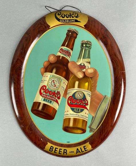 Vintage Cooks Beer Goldblume and Ale Metal Advertising Beer Tray Sign ...