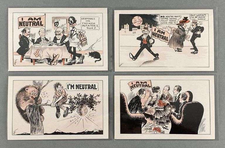 Postcards - 10 I Am Neutral Comics - Matthew Bullock Auctioneers
