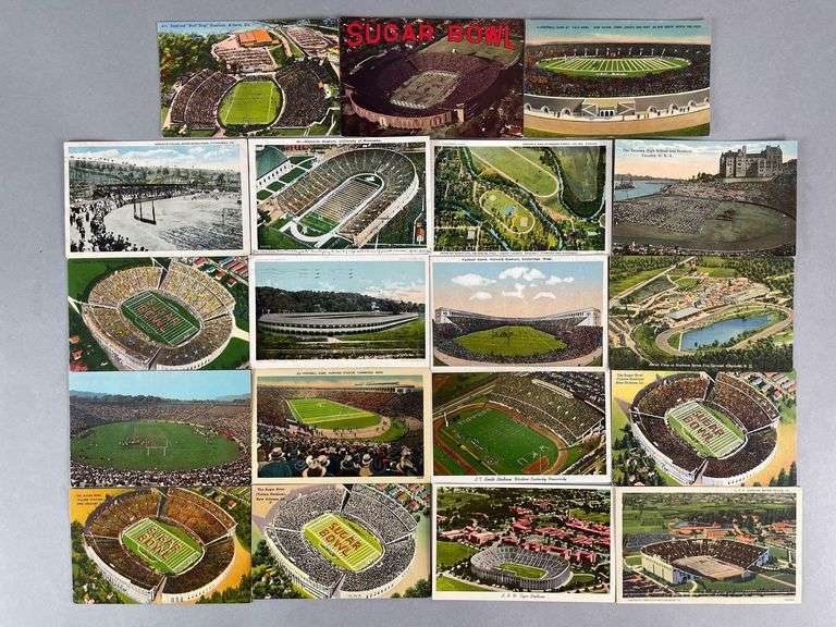 Postcards - 35+ Football Stadiums - Matthew Bullock Auctioneers