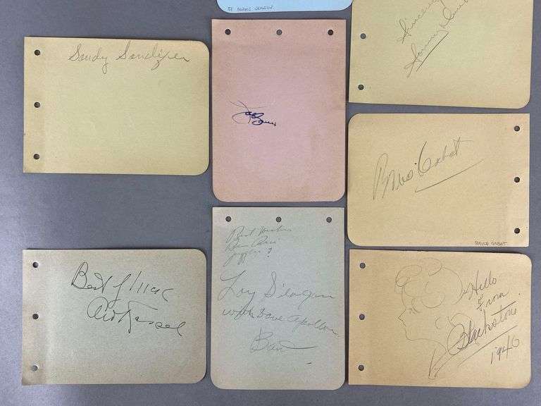 Group of 10 Autographed Pages - Matthew Bullock Auctioneers