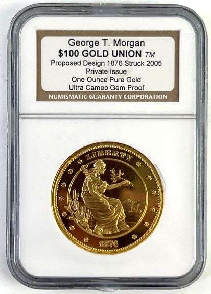 1876/2005 George T Morgan 1 oz .999 Fine Gold Ultra Cameo Proof ...