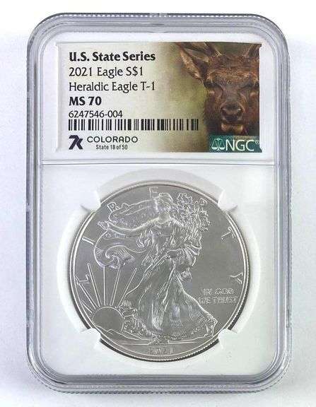 2021 T1 State Series Colorado US Mint Silver American Eagle .999 Fine ...