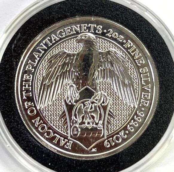2019 Queen's Beast Falcon of the Plantagenets 2 oz .9999 Fine Silver UK ...