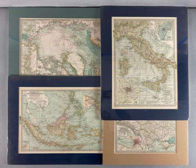 Group of 4 The Century Atlas 1890s - 1900s Antique Maps - Matthew ...