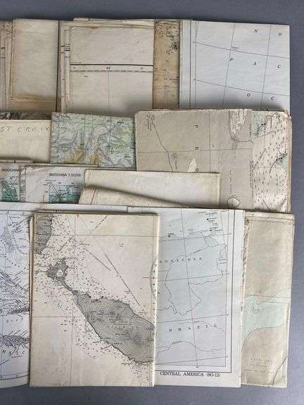 Group of 20+ 1950s Island Sear Charts/Maps - Matthew Bullock Auctioneers