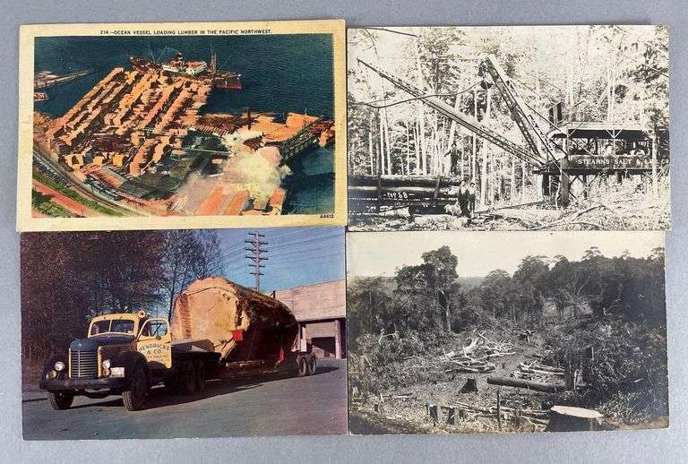 Postcards - 50+ Logging - Matthew Bullock Auctioneers