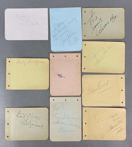 Group of 10 Autographed Pages - Matthew Bullock Auctioneers