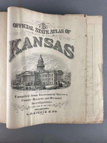 The Official Atlas of Kansas 1887 Hardcover Book - Matthew Bullock ...