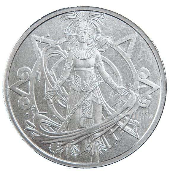 Aztec Goddess of Water | Chalchiuhtlicue - 1 oz 999 Fine Silver Round ...