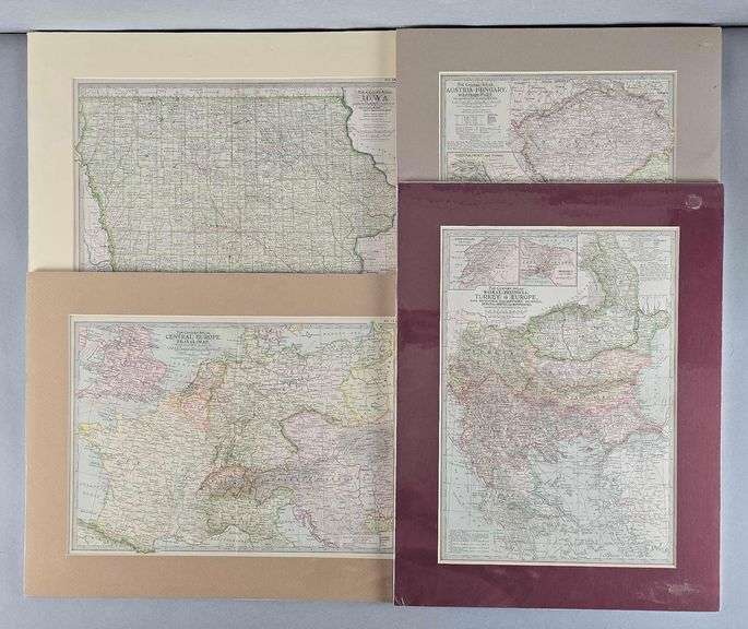 Group of 4 1897 The Century Atlas Maps - Matthew Bullock Auctioneers