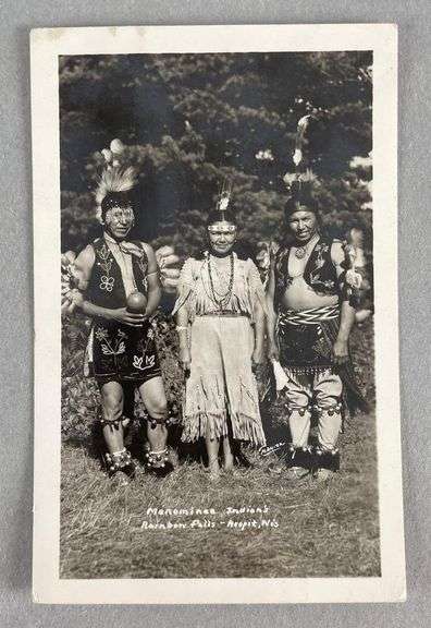 Postcard - Real Photo Menominee Indians - Matthew Bullock Auctioneers