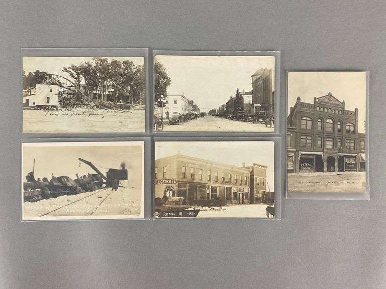 Postcards - 18 Real Photo Iowa Towns - Matthew Bullock Auctioneers