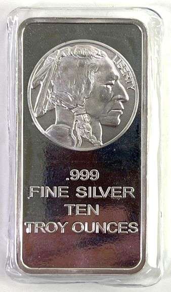 Silver Towne Native American 10 oz .999 Fine Silver Bar - Matthew ...