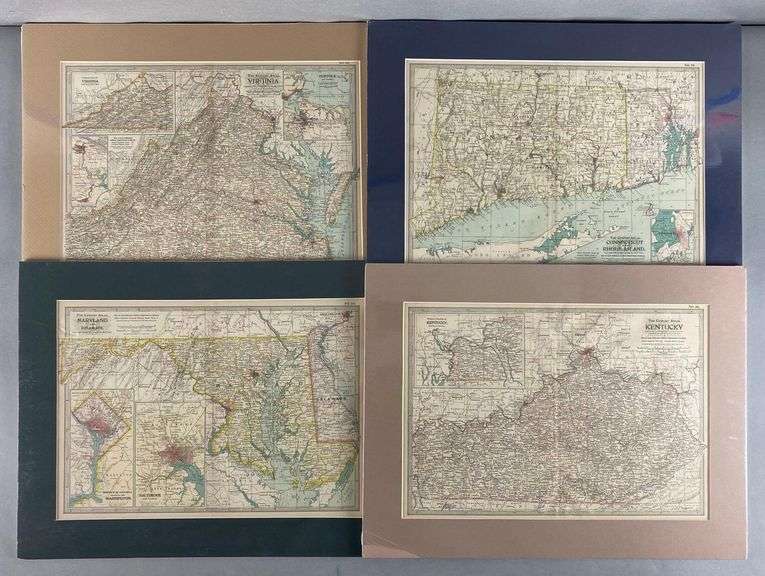 Group of 4 The Century Atlas 1890s - 1900s Antique Maps - Matthew ...