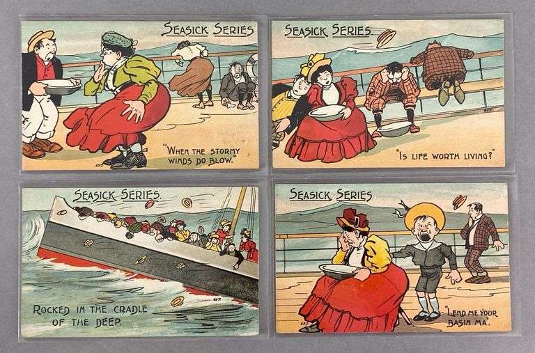 Postcards - 8 Seasick Series Comics - Matthew Bullock Auctioneers