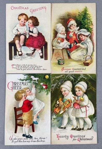 Postcards - 12 Ellen Clapsaddle Christmas - Matthew Bullock Auctioneers
