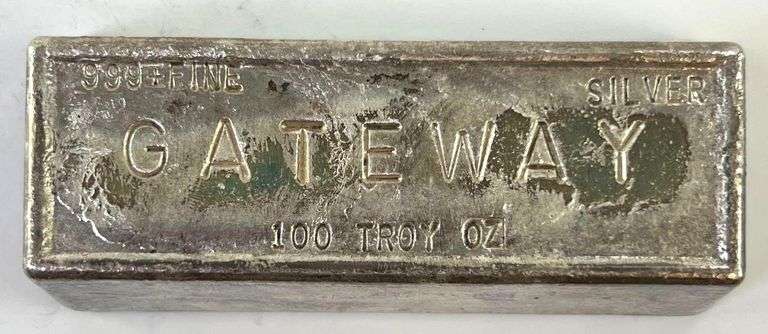 SUPER RARE GATEWAY 100 oz .999 Fine Silver Loaf Bar - Matthew Bullock ...