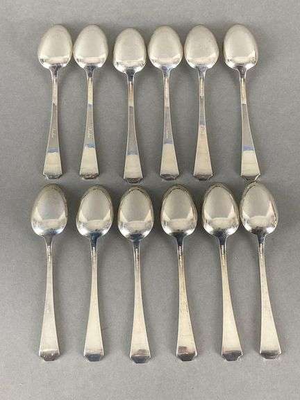 Set of 12 Gorham Fairfax Sterling Silver Spoons - Matthew Bullock ...