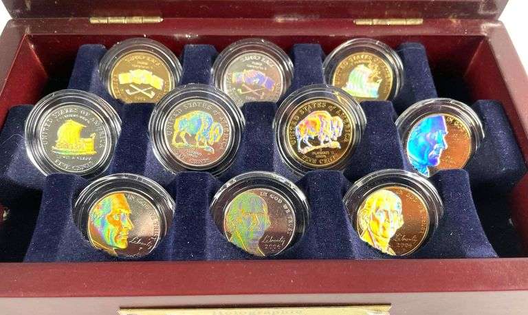 Set of 10 Holographic New U.S. Nickel Coins - Matthew Bullock Auctioneers