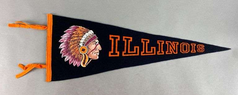 University of Illinois Chief Head Pennant - Matthew Bullock Auctioneers