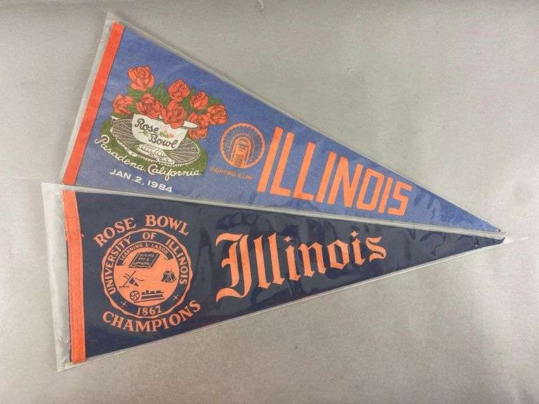 Group of 8 University of Illinois Rose Bowl Pennants - Matthew Bullock ...