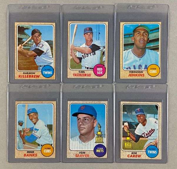 6 - 1968 Topps Baseball HOF Cards - Matthew Bullock Auctioneers