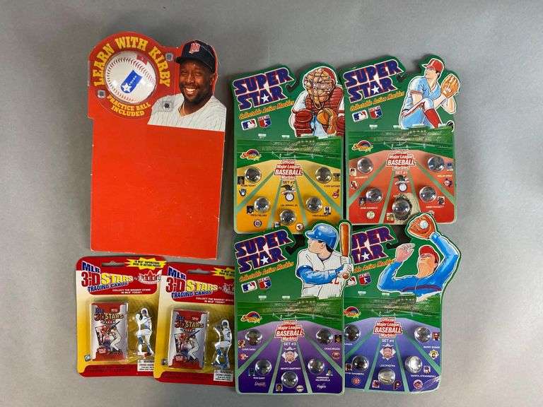Group of 1980 - 90s Baseball Cards, Buttons, Marbles, and More ...