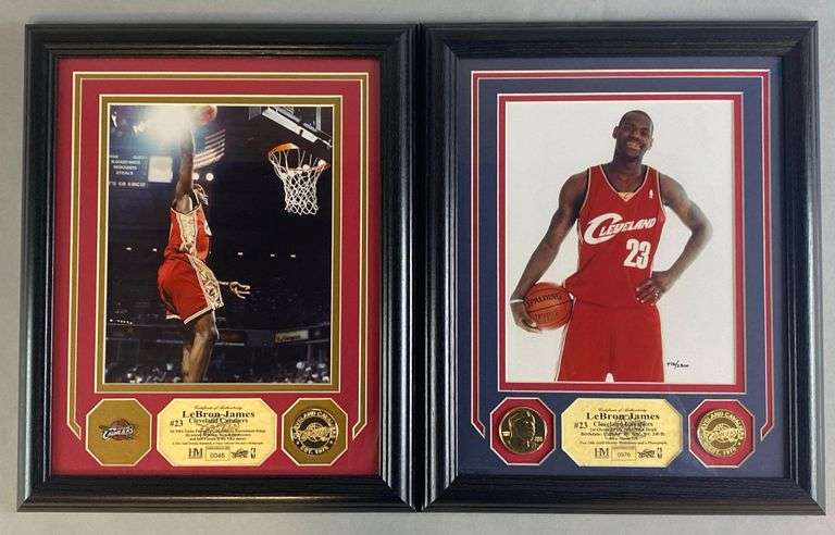2 - LeBron James Limited Edition Highland Mint Framed Photos and Coins ...
