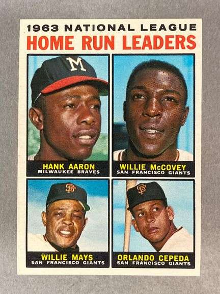 1964 Topps NL HR Leaders #9, Aaron, McCovey, Mays, and Cepeda - Matthew ...