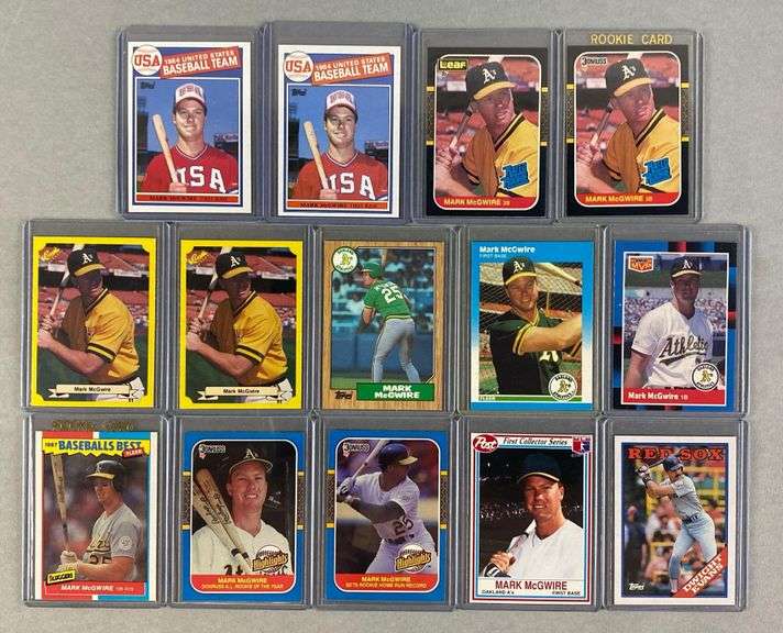 13 - 1985 - 90 Mark McGwire Cards with Rookies + McGwire Error Card ...