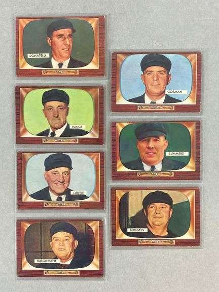 7 - 1955 Bowman High Series Umpire Cards - Matthew Bullock Auctioneers