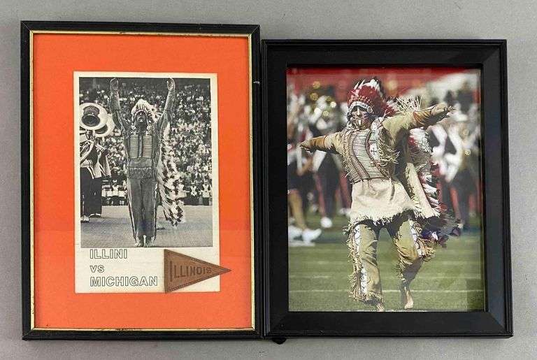 Group of 2 University of Illinois Chief Illiniwek Framed Photos ...