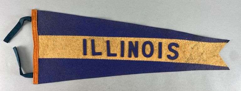University of Illinois Double Point Pennant - Matthew Bullock Auctioneers